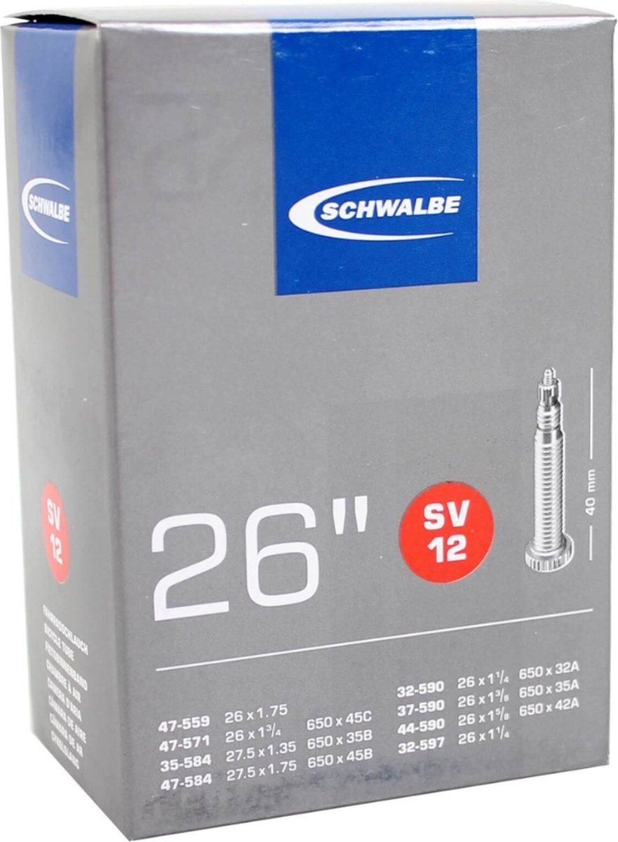 Schwalbe Binnenband - SV12 - 26 inch x 1 1/4 - 27.5 inch x 1.75 - Frans Ventiel - 40mm | bol.com