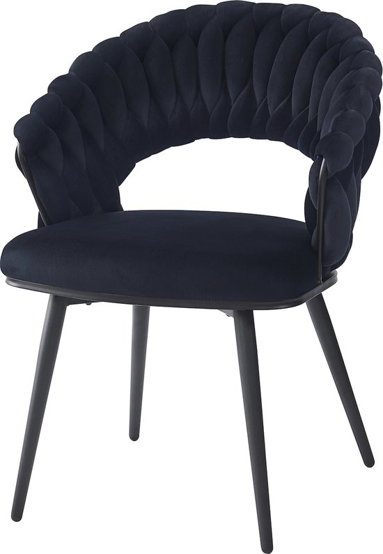 HTfurniture-Belle stitching chair-Black color-with black legs | bol