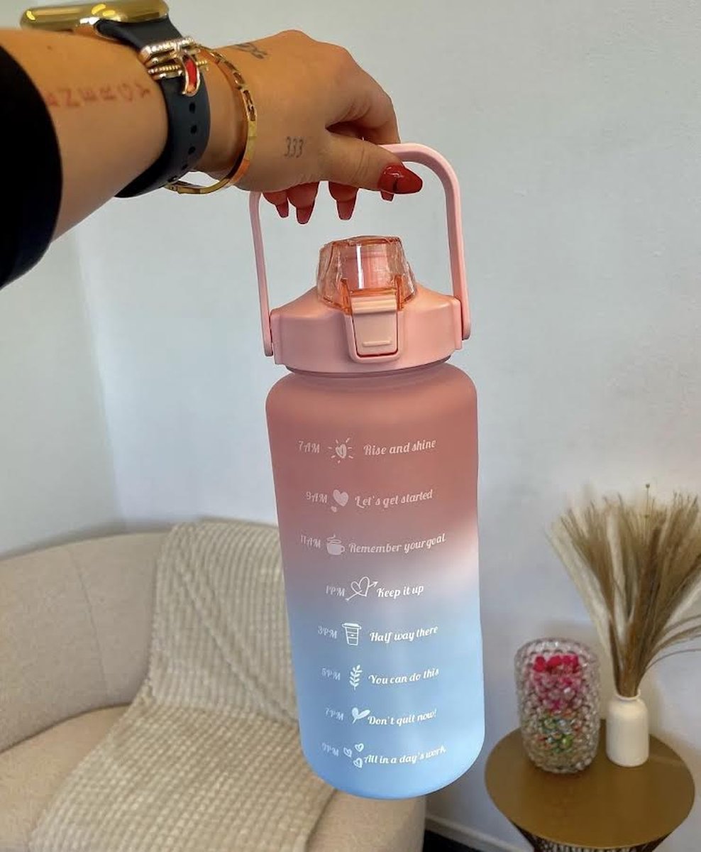 drinkfles-2L Grote Capaciteit Waterfles Stro Cup Hoge Temperatuur ...
