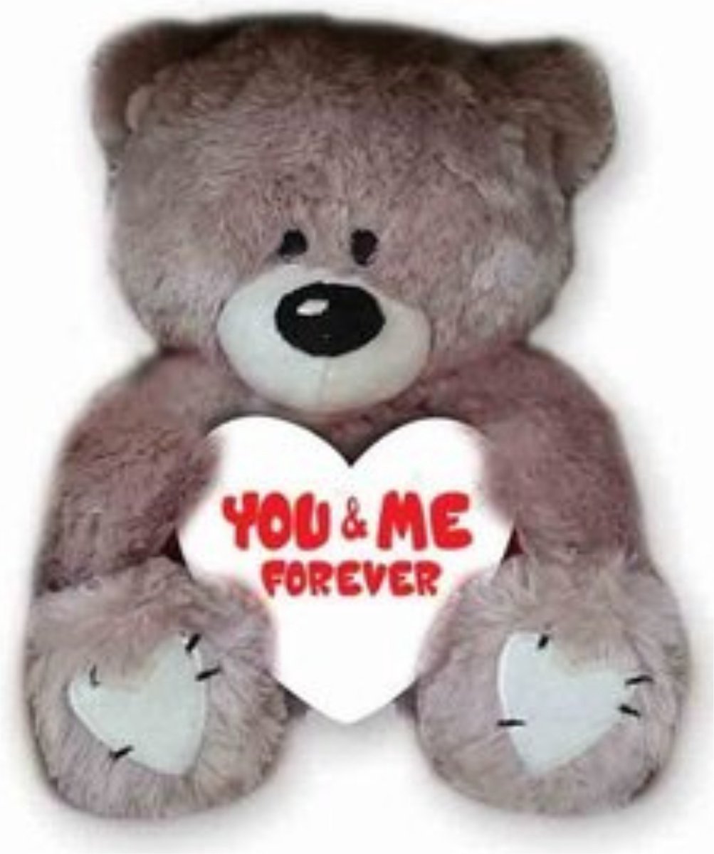 Knuffel - Valentijn pluche - Knuffelbeer met hartje "You&Me" 20 cm in ...