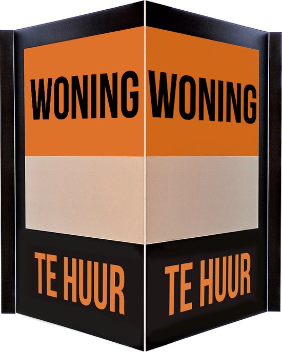 Immobord/ Makelaarsbord/ Vouwbord "Woning te huur" | 130 x 100 cm ...