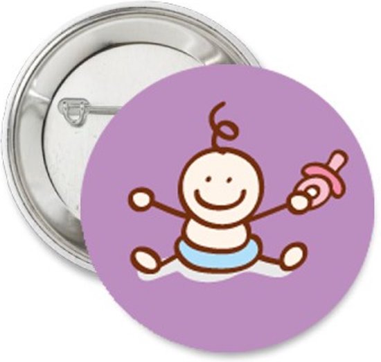9 Buttons Happy Baby paars - baby - button - zwanger - geboorte ...