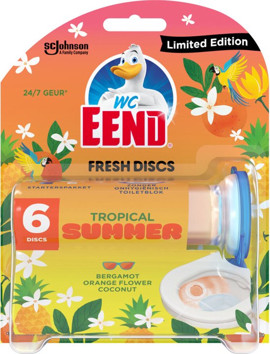 WC Eend Fresh Discs Tropical Summer houder + 1 navulling 6 x 36ML | bol