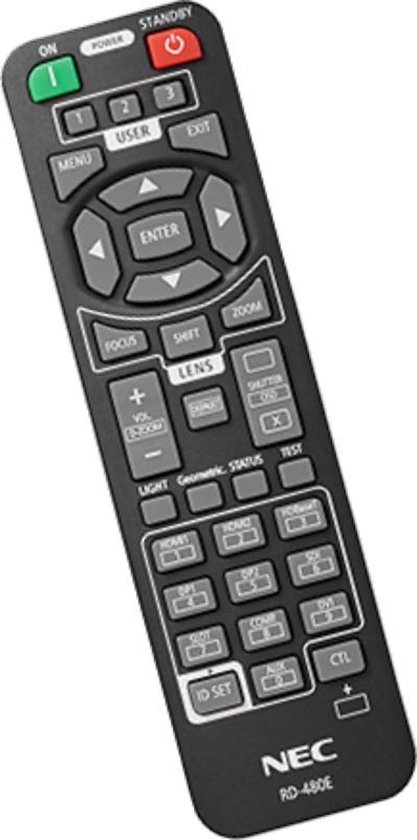 Afstandsbediening geschikt voor de NEC NP-PA1004UL-WG beamer, vervangt RD-480E / 7N901322 | bol