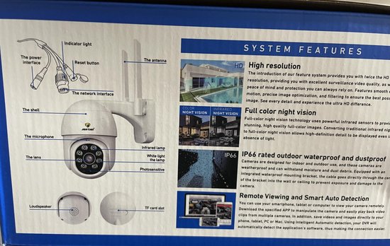 Jortan Surveillance Camera, JT-8160 QJ, met 8 LED's, Full Color, Smart ...