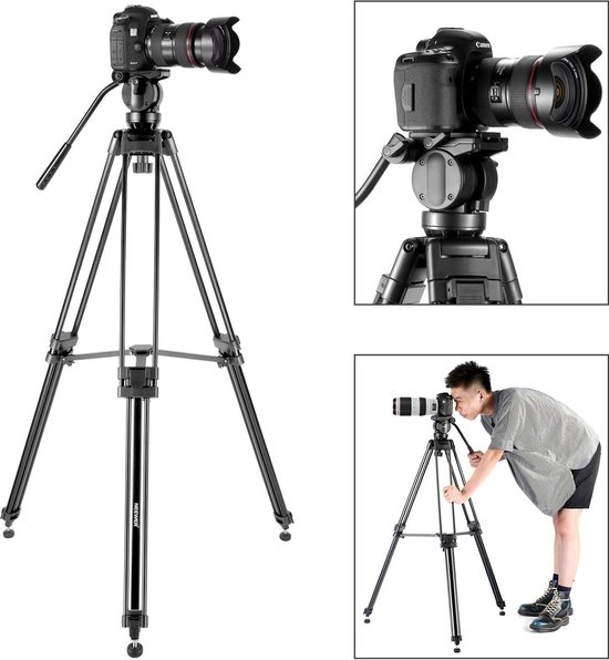 Neewer® - Professionele Aluminiumlegering - Videocamera-statief met 360 ...
