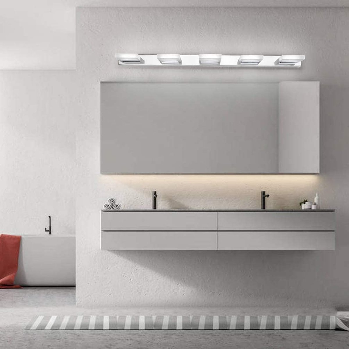 Moderne - LED Spiegellamp - 95cm - 20W - 360° - Verstelbare ...