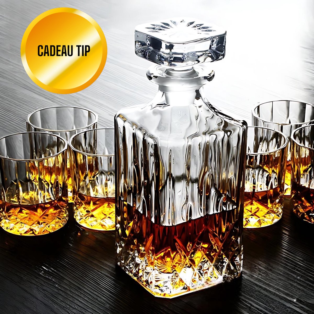 Whiskey Set - Whiskey Karaf - Whiskey glazen - Karaf - Met 4 Glazen ...
