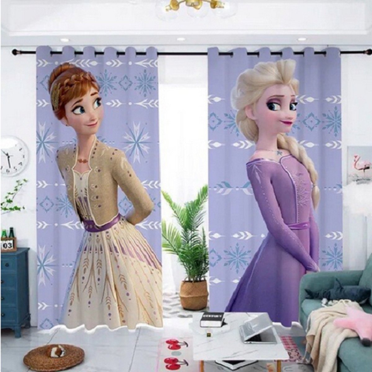 Gordijnen - Frozen - Elsa - Anna - kant en klaar - verduisterend ...