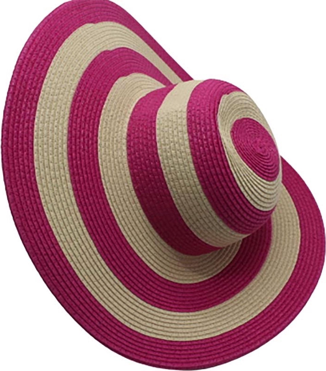 Zonnehoed Strandhoed Roze-Wit | bol.com