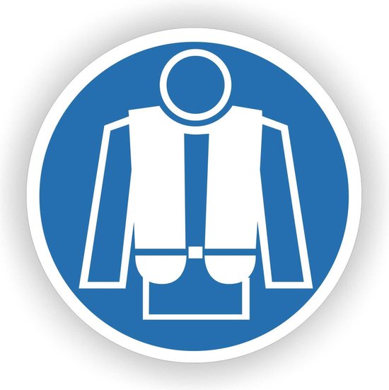 Reddingsvest verplicht pictogram sticker. | bol