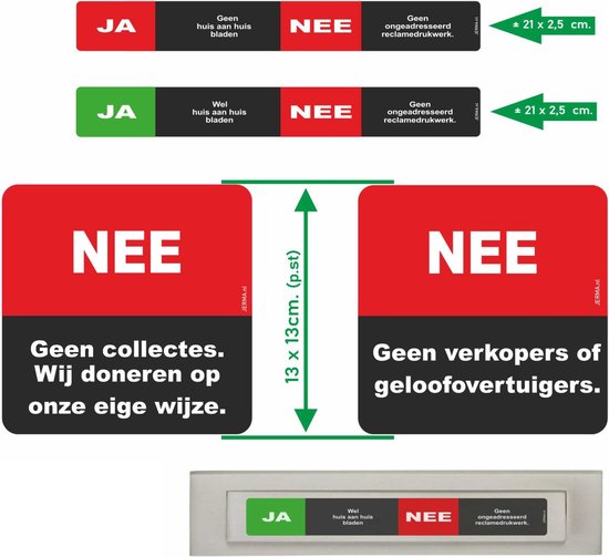 Ja Nee stickers samen met anti colportage deursticker set. | bol.com
