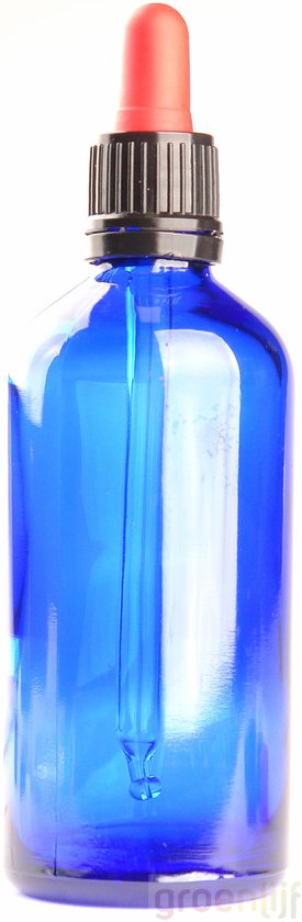 Blauw Glazen Pipetflesjes 100ml - met Rood/Zwart Pipet - 5 stuks ...