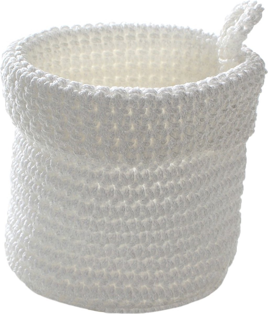 Rond gehaakt mandje wit 12x10cm | bol.com