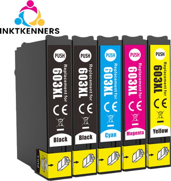 Epson 603 - Multipack van 5 stuks - Met Chip - Epson 603XL - Voor ...