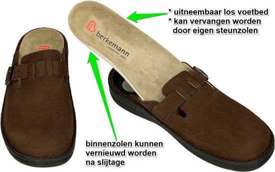 Berkemann -Heren - bruin - pantoffels & slippers - maat 42 | bol