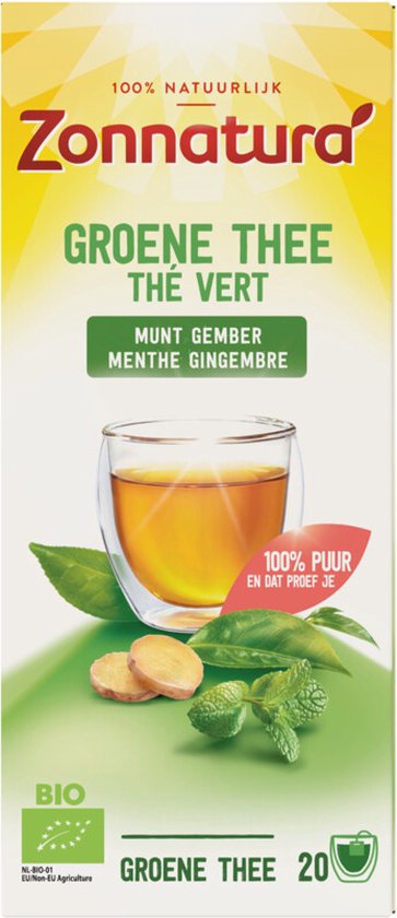 Zonnatura Groene Thee Munt Gember Biologisch 40 gr | bol.com