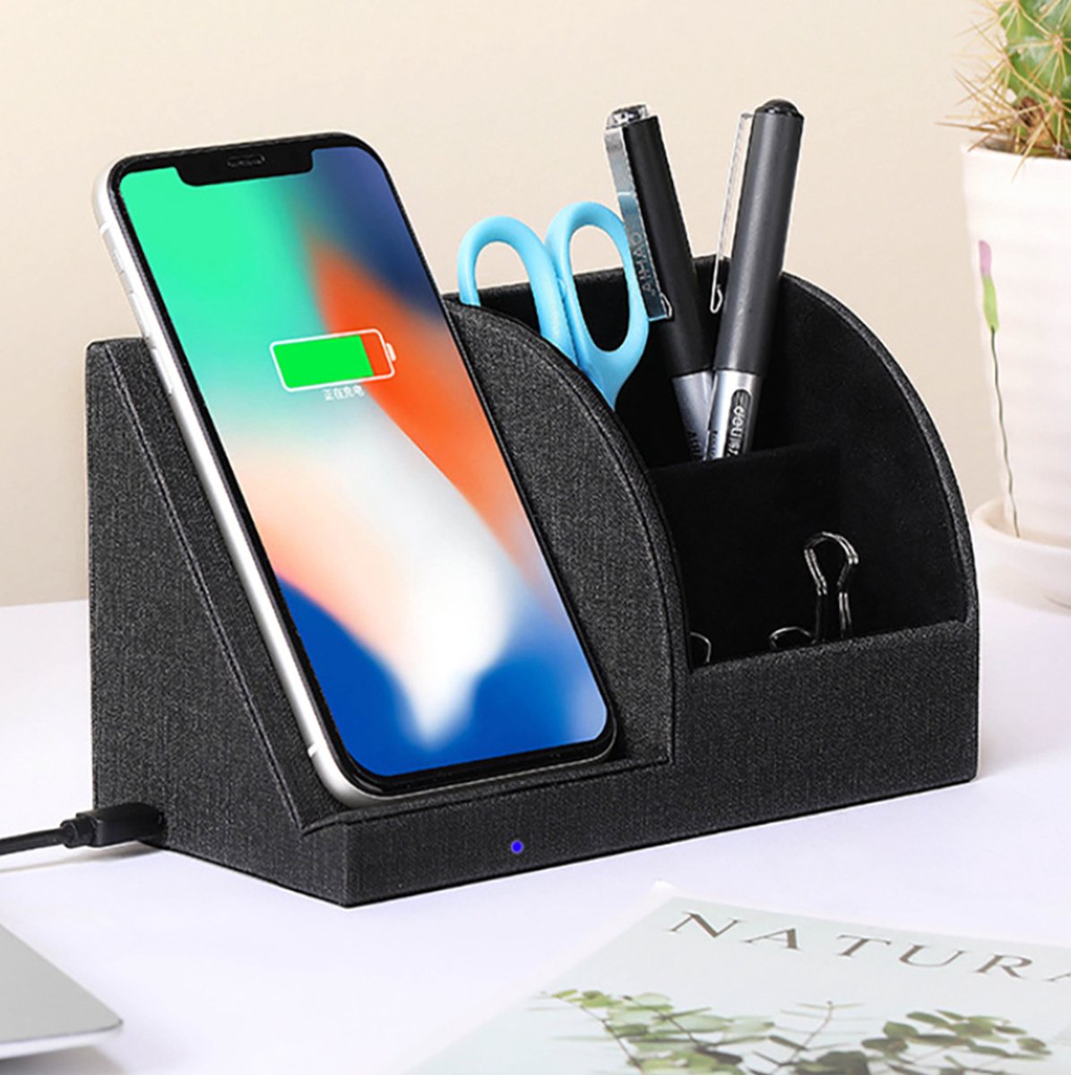 Bureau Organizer met draadloze oplaadstation - Telefoon - Home office ...