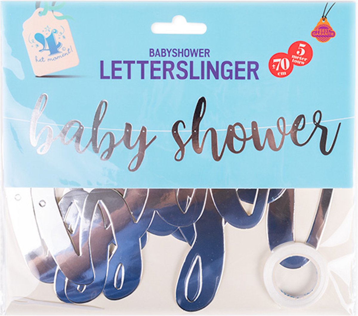 Letter Slinger | Baby shower | zilverkleurig | ca 5 meter lang touw ...
