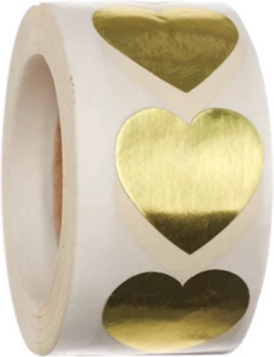 500x Gouden hartjes sticker - 25mm - Goud - Stickers - Hartjes stickers ...