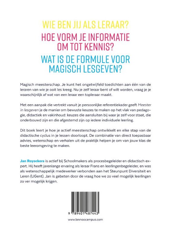 Meester in lesgeven | 9789401487443 | Jan Royackers | Boeken | bol