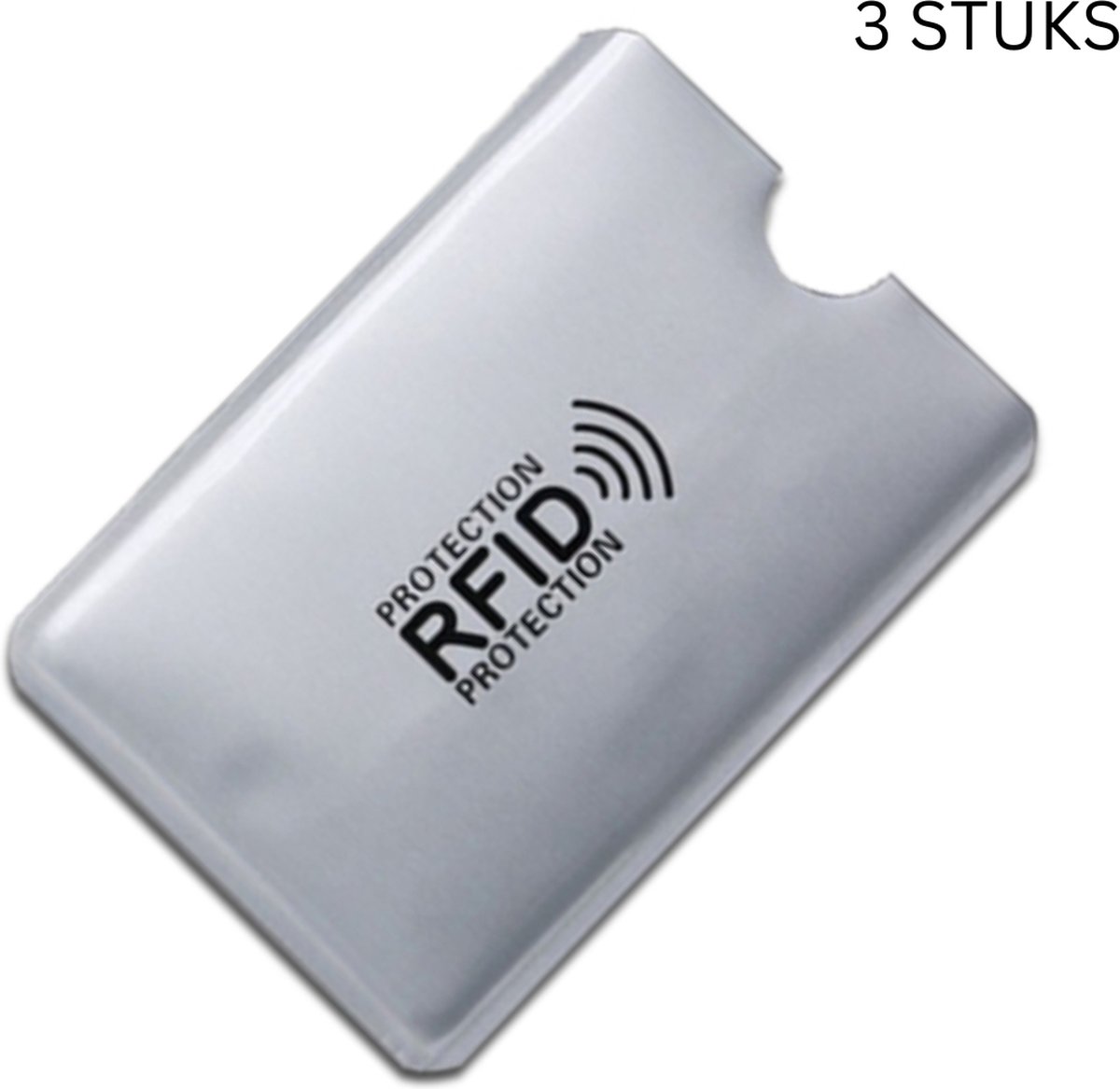 3 Stuks - RFID Pinpas Hoesjes - Zilver - Bankpas Beschermer - RFID ...
