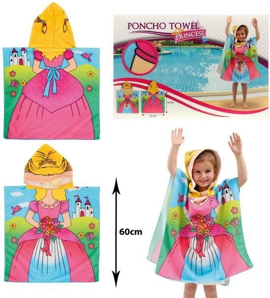 Toi-Toys Princess Poncho - Prinsessen Handdoek Poncho - 60 cm | bol