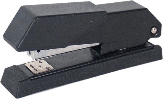 Merkloos Stalen Nietmachine - Zwart - 13.5 x 5.6 cm | bol