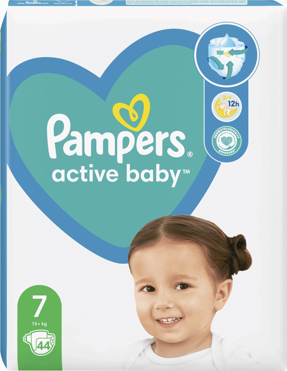 pampers active baby Luiers maat 7 - 15+kg - 44 stuks | bol.com