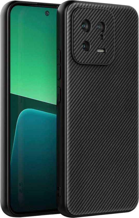 Xiaomi 13 Hoesje Carbon Fiber Back Cover Zwart | bol.com