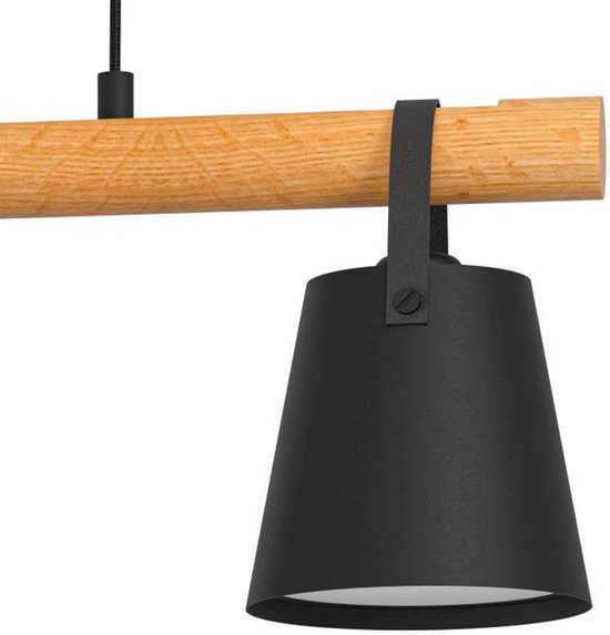 EGLO Boyle Hanglamp - E27 - 78 cm - Zwart/Bruin/Wit | bol