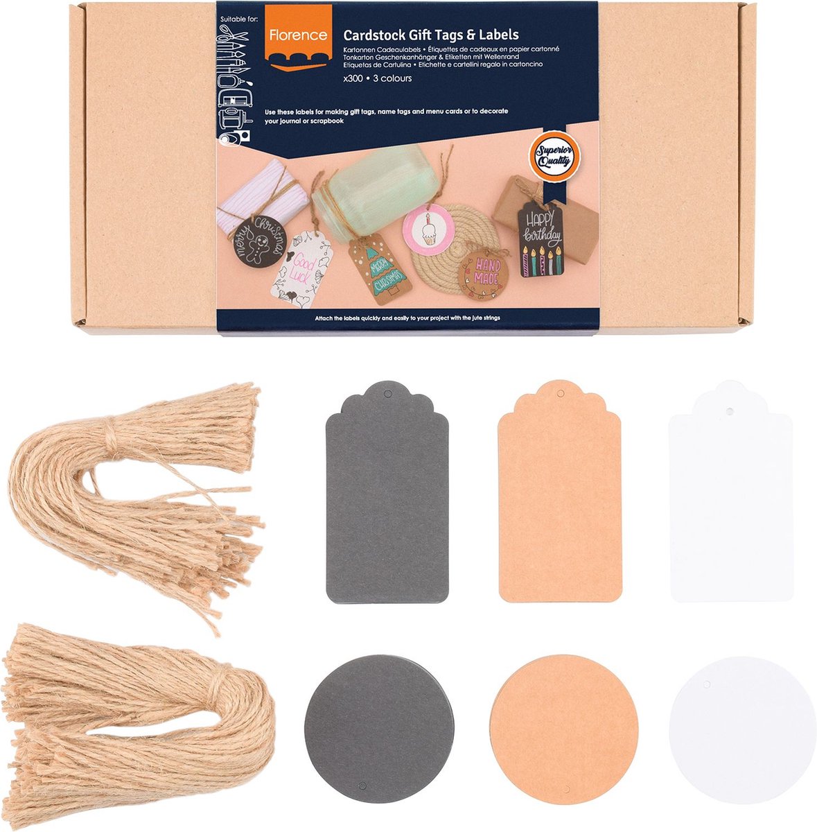 Florence Set Kraft Labels 300stuks | bol.com