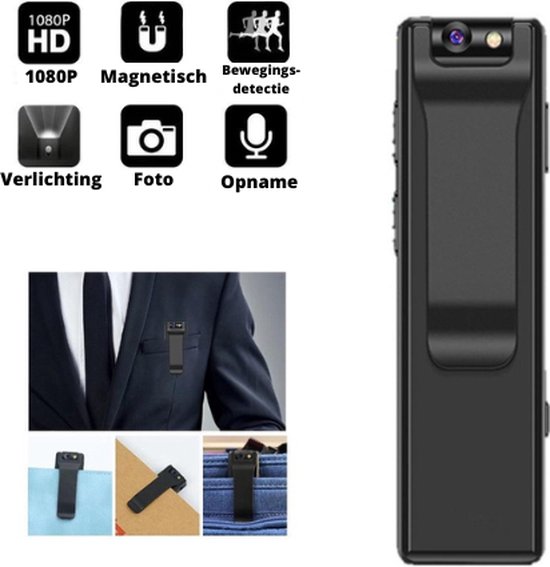 Professionele Bodycam - Mini Verborgen Camera - Draagbare Spy Camera ...