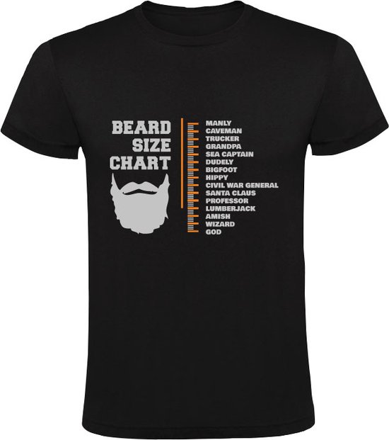 Beard size chart Heren T-shirt | baard | barber | barbershop | bol