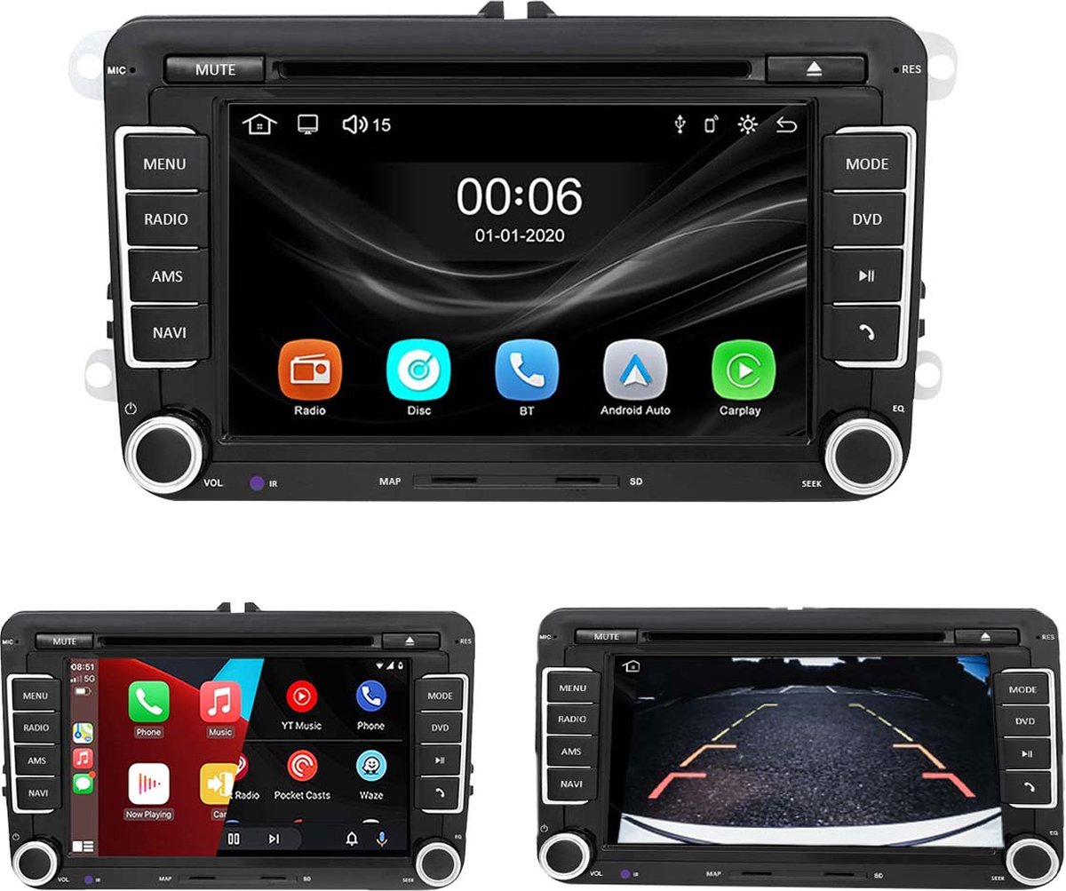 Autoradio met Bluetooth & Achteruitrijcamera - Auto Navigatie voor Volkswagen Seat &... | bol.com