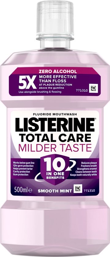 Listerine - Bain de Bain de bouche soin complet sans alcool Smooth Mint Total Care... | bol.com