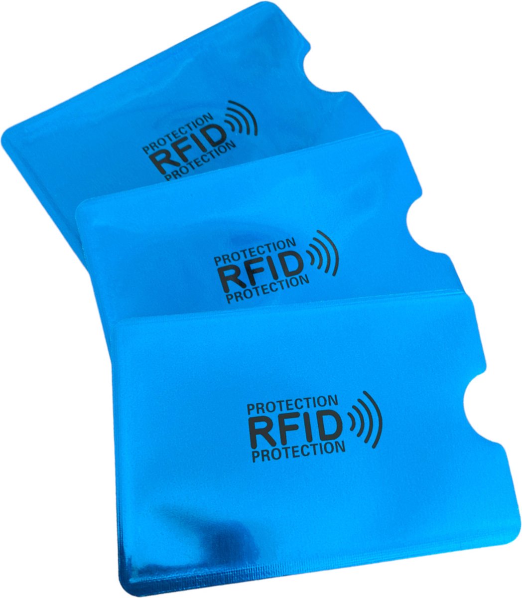 3 Stuks - RFID Pinpas Hoesjes - Blauw - Bankpas Beschermer - RFID ...