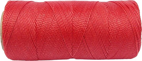 Macramé Koord - FEL ROOD / BRIGHT RED - #677 - Waxed Polyester Cord ...