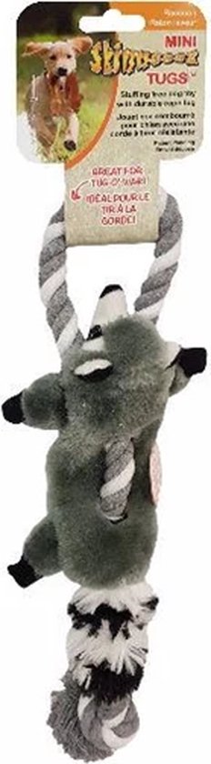 Mini Skinneeez Tugs - Hondenspeelgoed - Wasbeer - 35 cm | bol