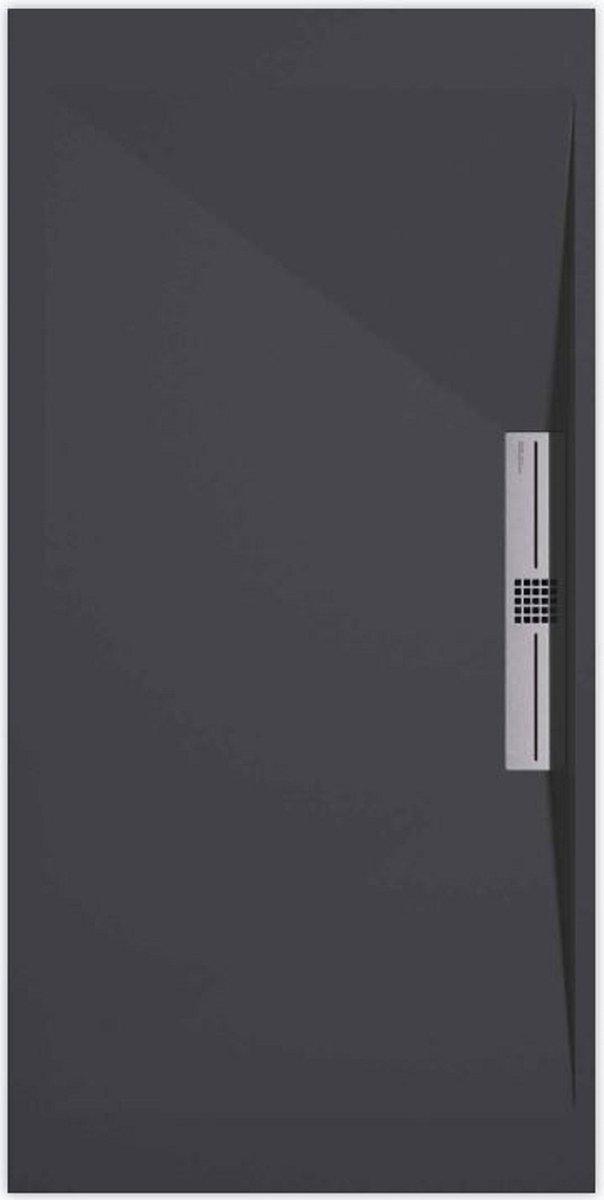 Sanifun douchebak Stone Side Anthraciet Smooth 900 x 700 S | bol.com
