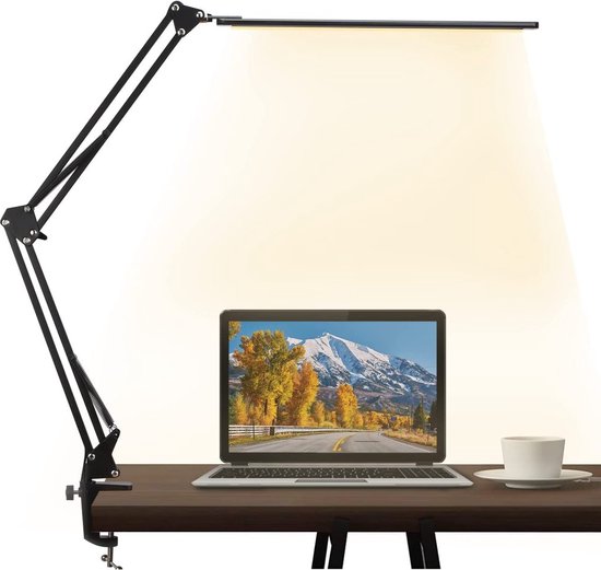 Bureaulamp LED Klembaar, Draaiarm Architectenlamp, Bureau Tafellamp met ...