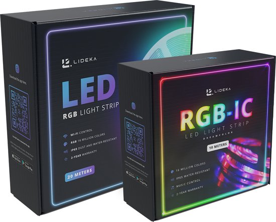 Lideka® LED Strip Verlichting 30 meter - RGB 20 meter + RGBIC 10m - Dreamcolor - 16... | bol.com