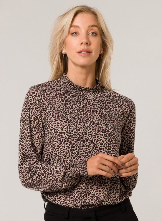 ES&SY Selina Jersey Shirt - Beige/Multi-Colour - maat 40 | bol.com