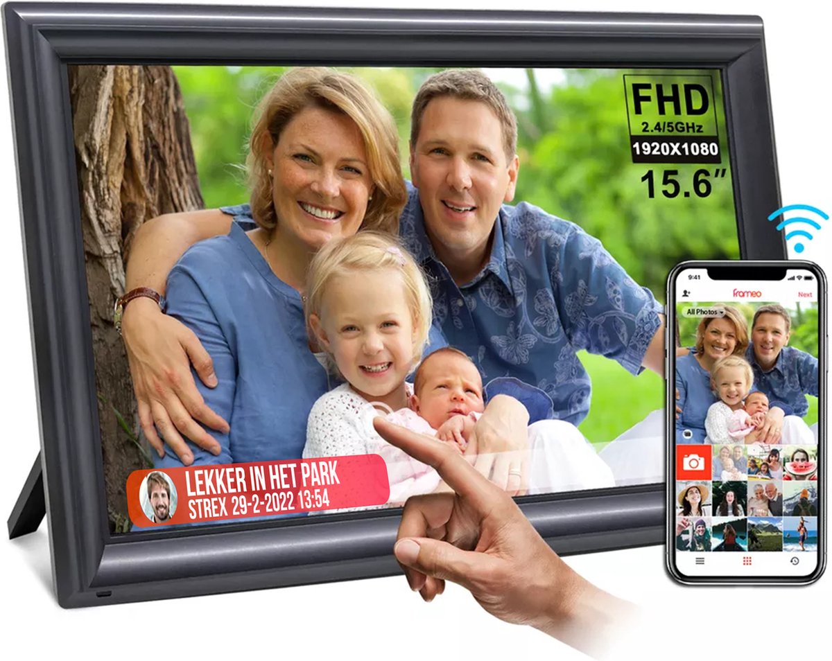 Strex Digitale Fotolijst met WiFi - 15.6 Inch Touchscreen - Full HD ...
