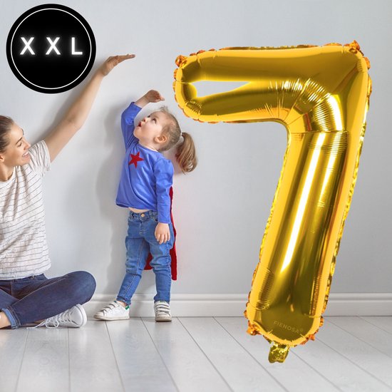 Cijfer Ballonnen - Nummer 7 - Goud Kleur - 102 cm - XXL Groot - Helium ...