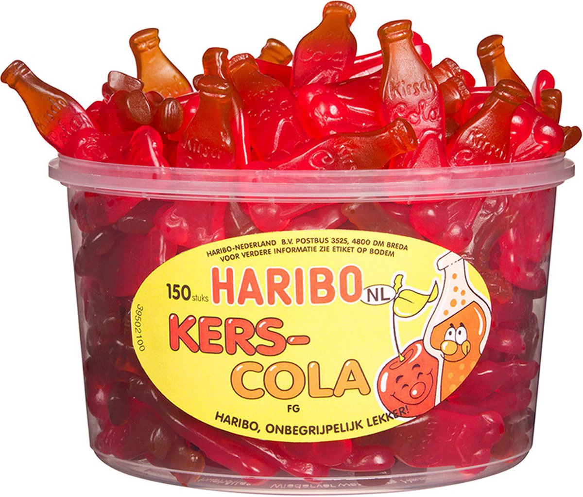 Haribo Kers-Cola snoep - 150 stuks - 1350g | bol.com