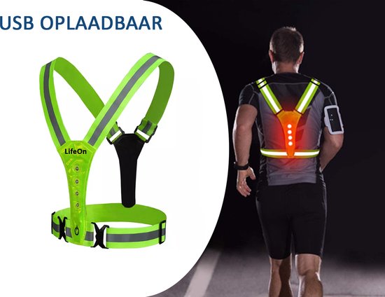 LifeOn Hardloop verlichting - Hardloopvest met verlichting - Running ...