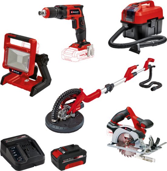 Set EINHELL 18V Power X-Change - 5 stuks gereedschap - Starter Kit ...