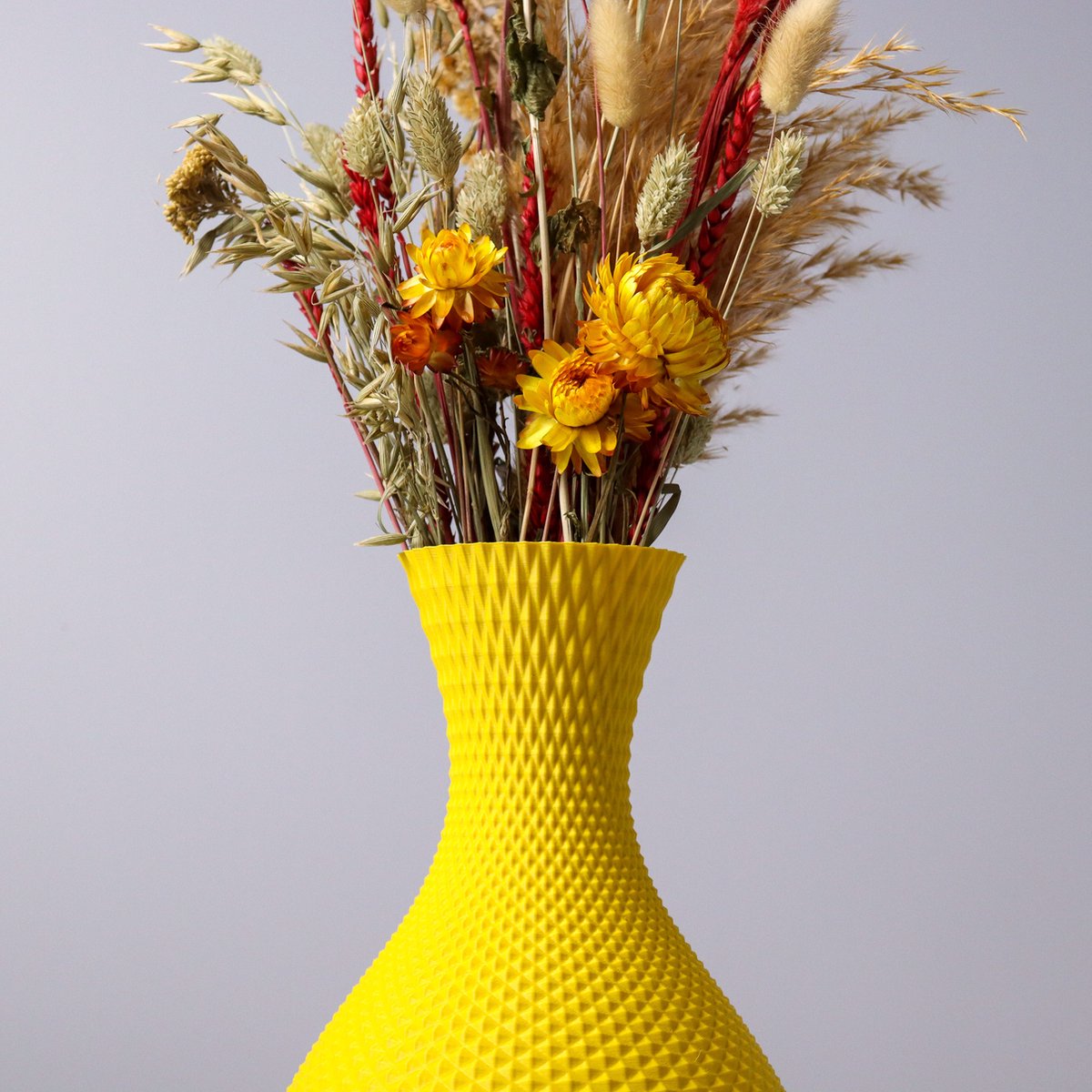 Vase Géométrique DOT, Jaune, 40 cm de Haut, Vase en Plastique Végétal ...