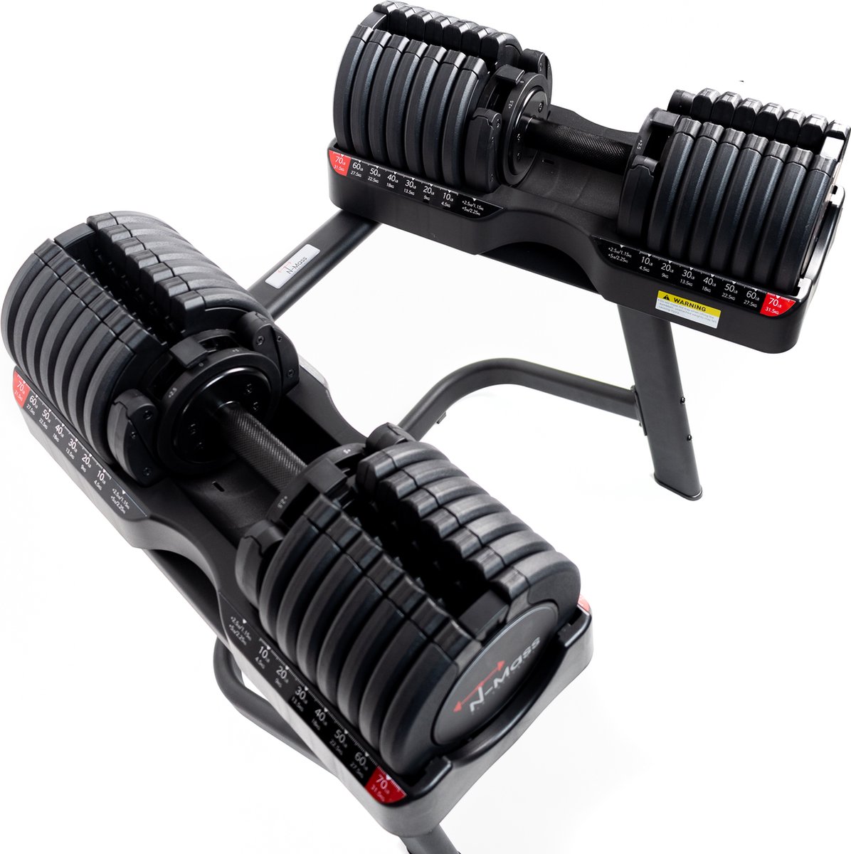N Mass Verstelbare Dumbbells Set Met Standaard - 34 kg Dumbells ...
